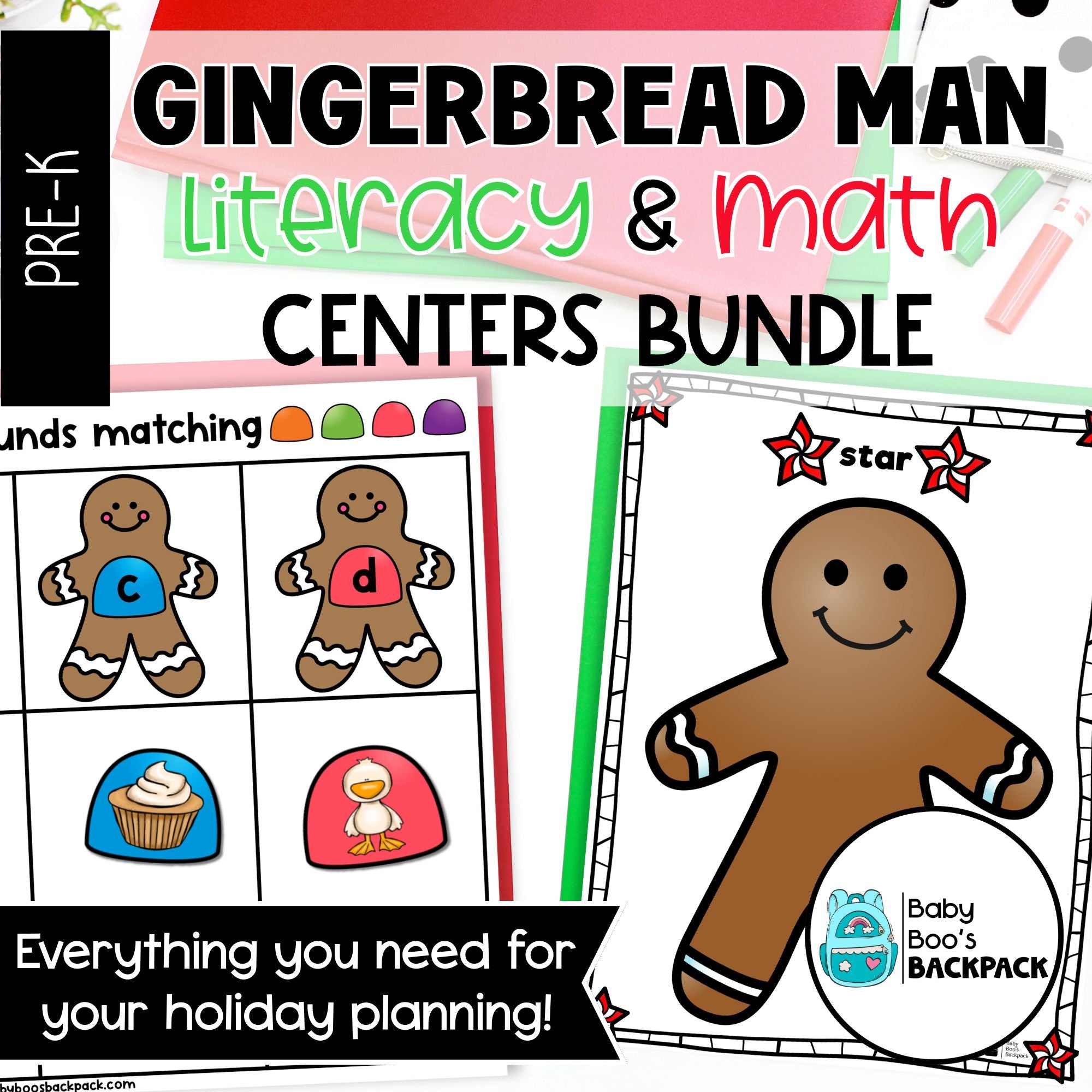 The Ultimate Gingerbread Bundle: Literacy & Math Centers – Baby Boo's ...