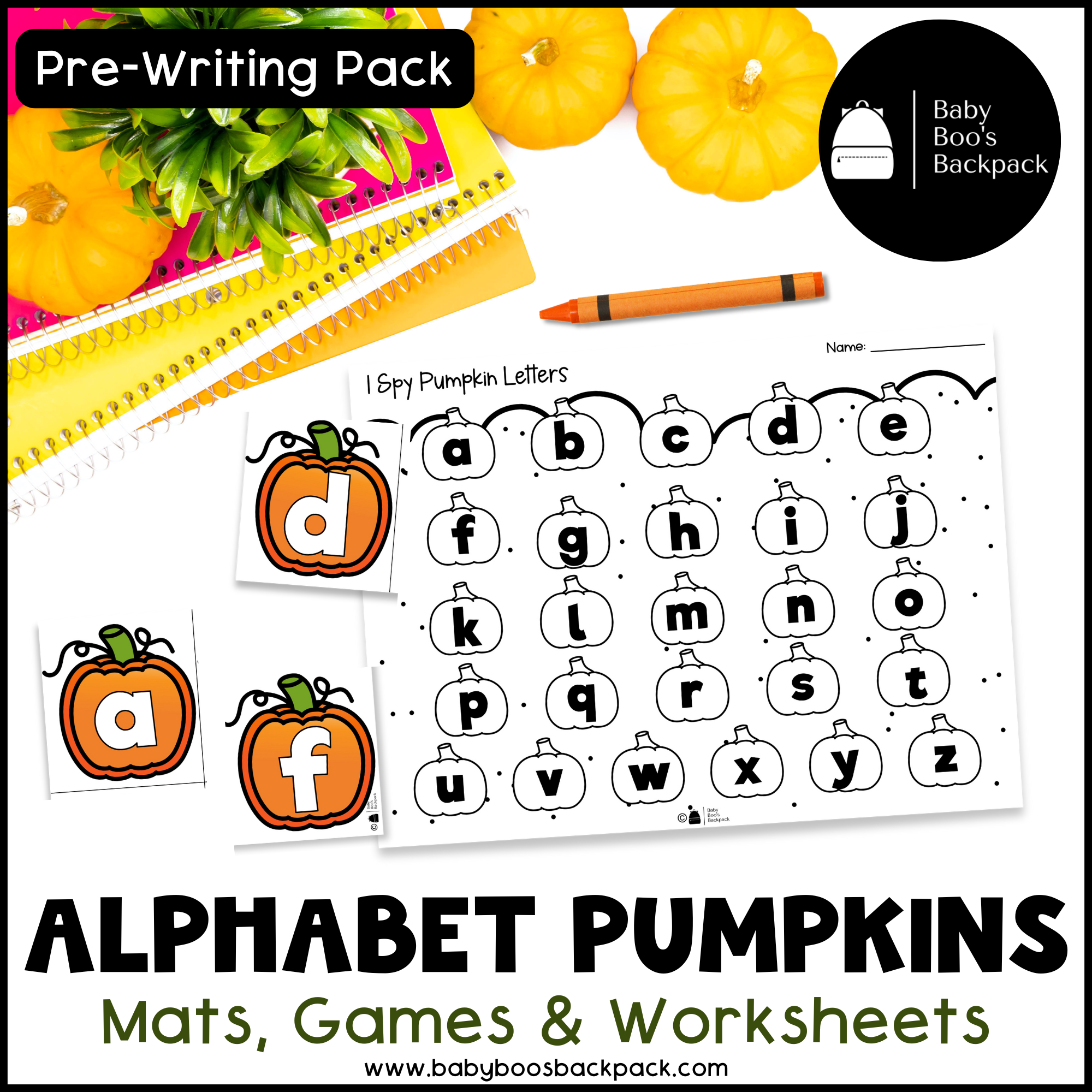 Alphabet Pumpkins: Sorting Mats, Alphabet Games and Letter Worksheets ...
