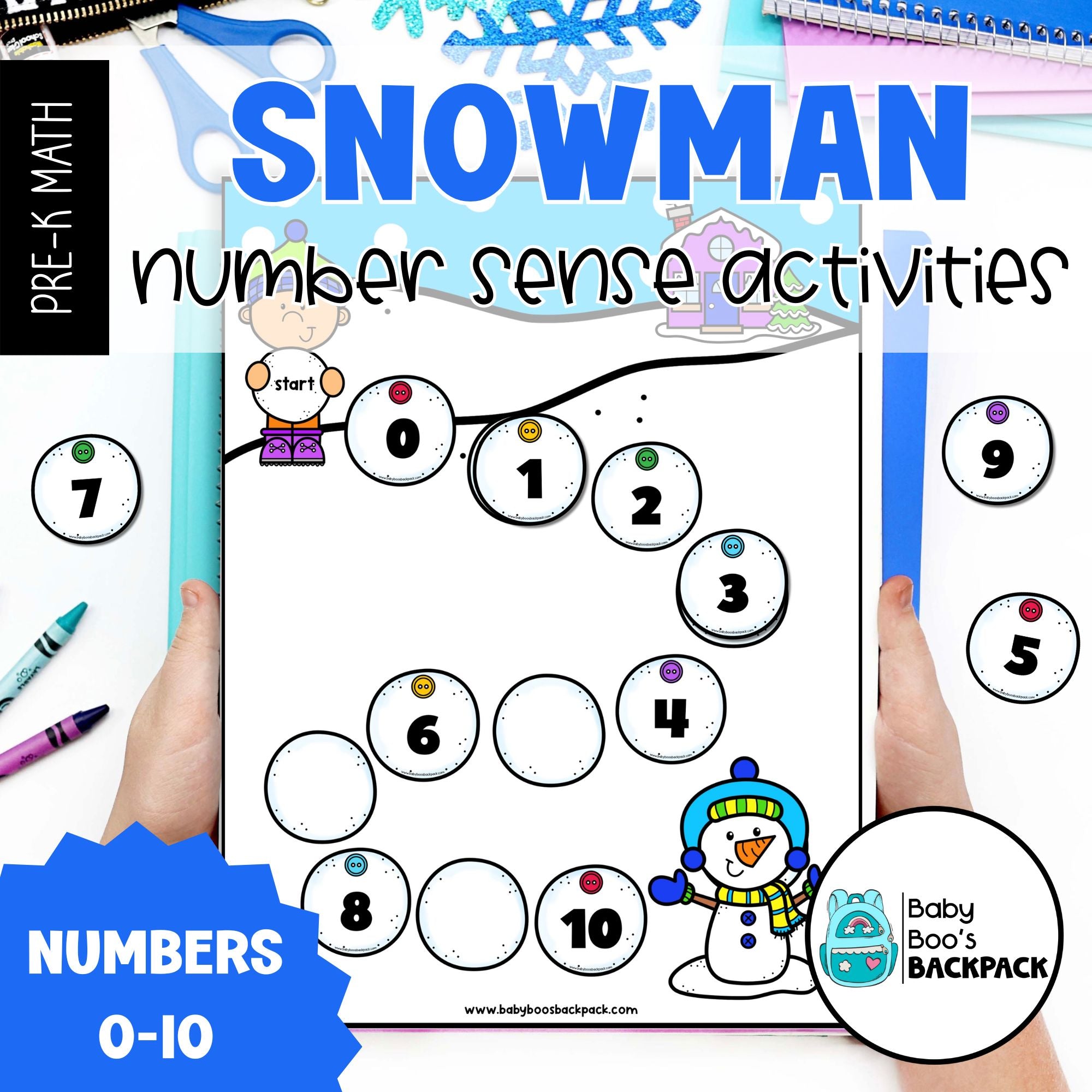 Snowman Number Sense Activities 0-10 | Representing Numbers in Differe ...