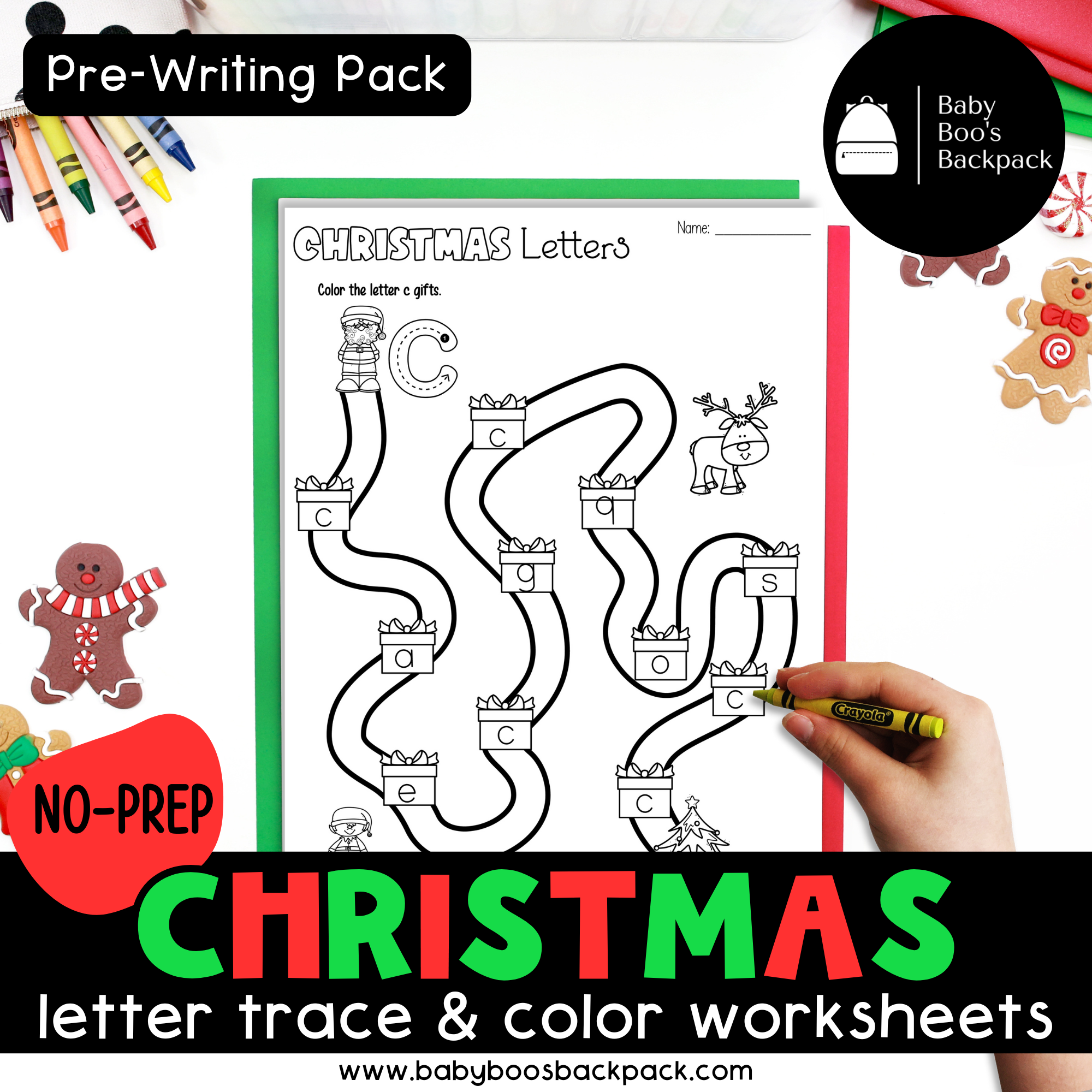 No-Prep Christmas Alphabet Worksheets – Baby Boo's Backpack