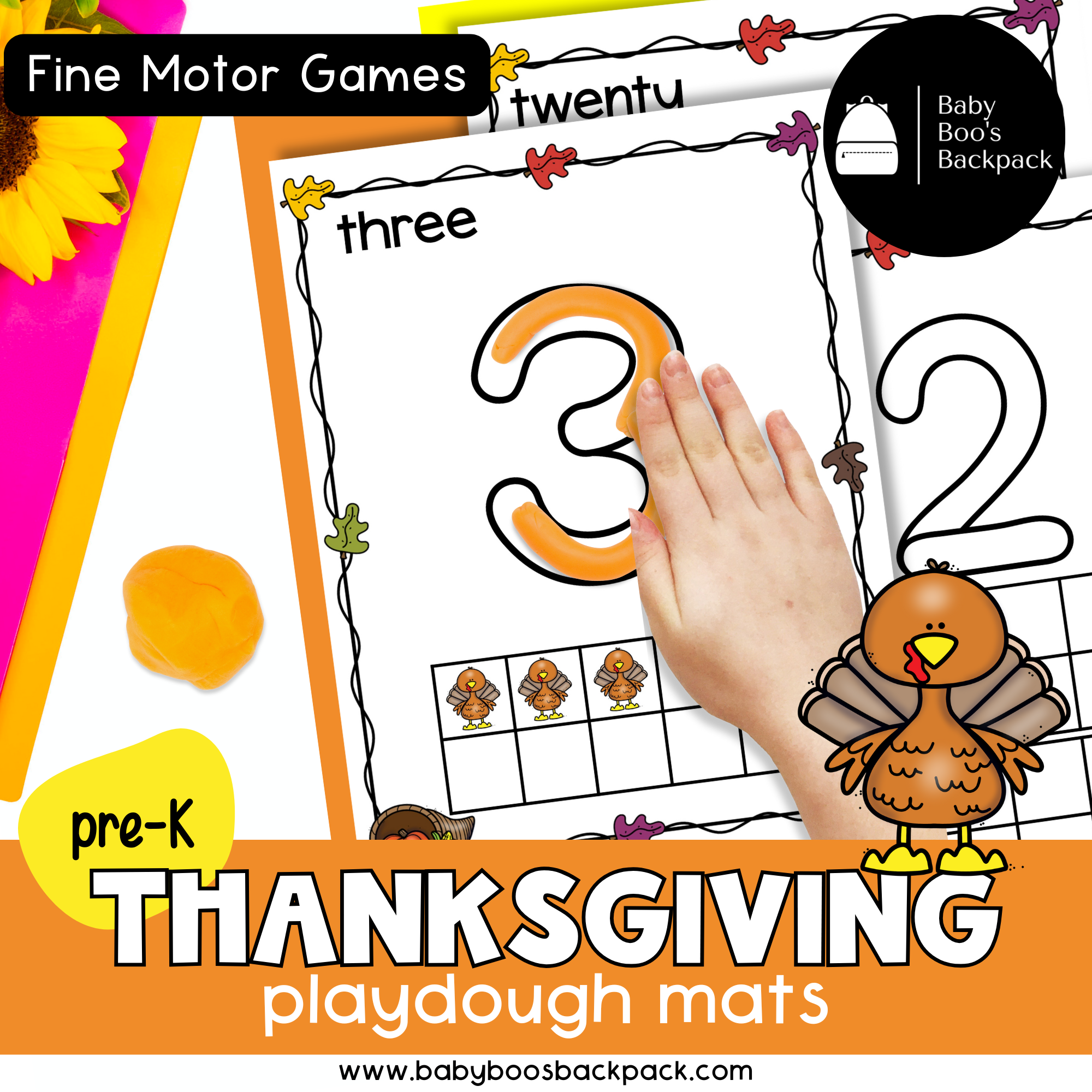Pre-K Thanksgiving Playdough Mats – Baby Boo's Backpack