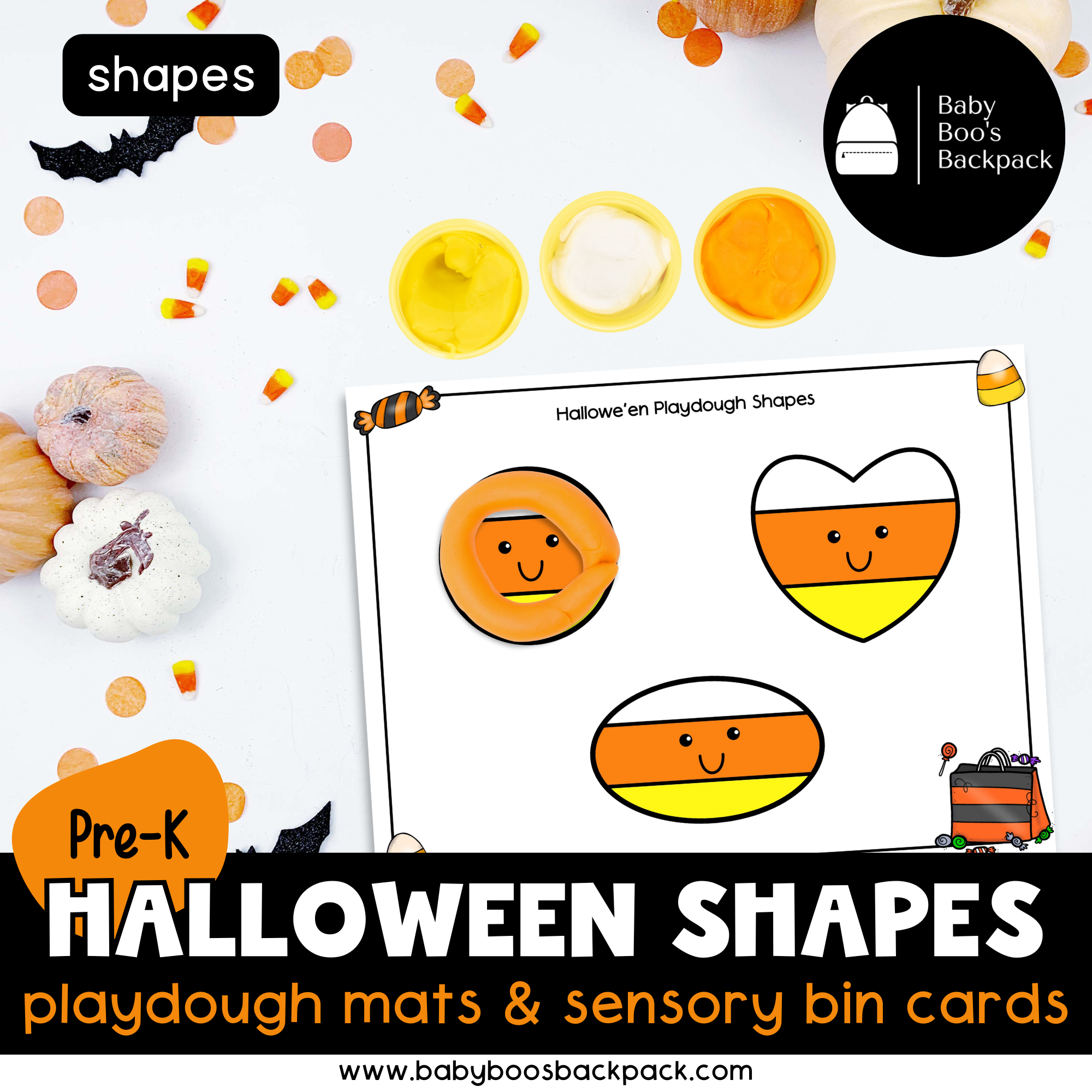Pre-K Halloween Shapes: Sorting Mats, Coloring Worksheets & Games ...