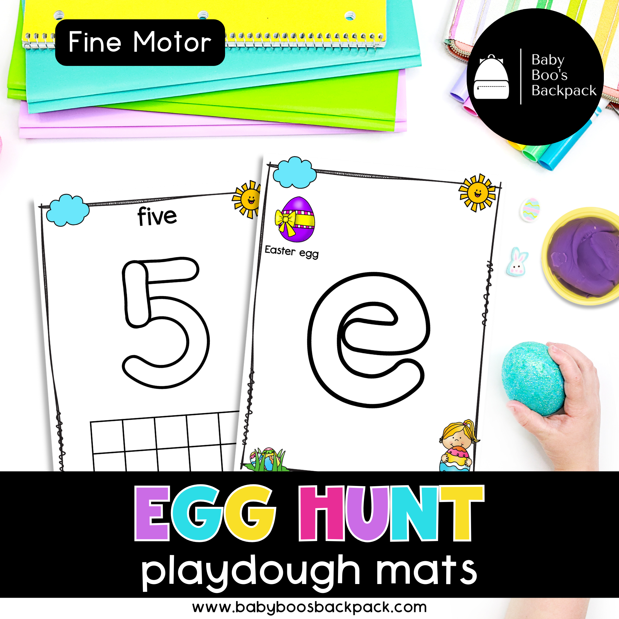 Pre-K Egg Hunt Playdough Mats – Baby Boo's Backpack