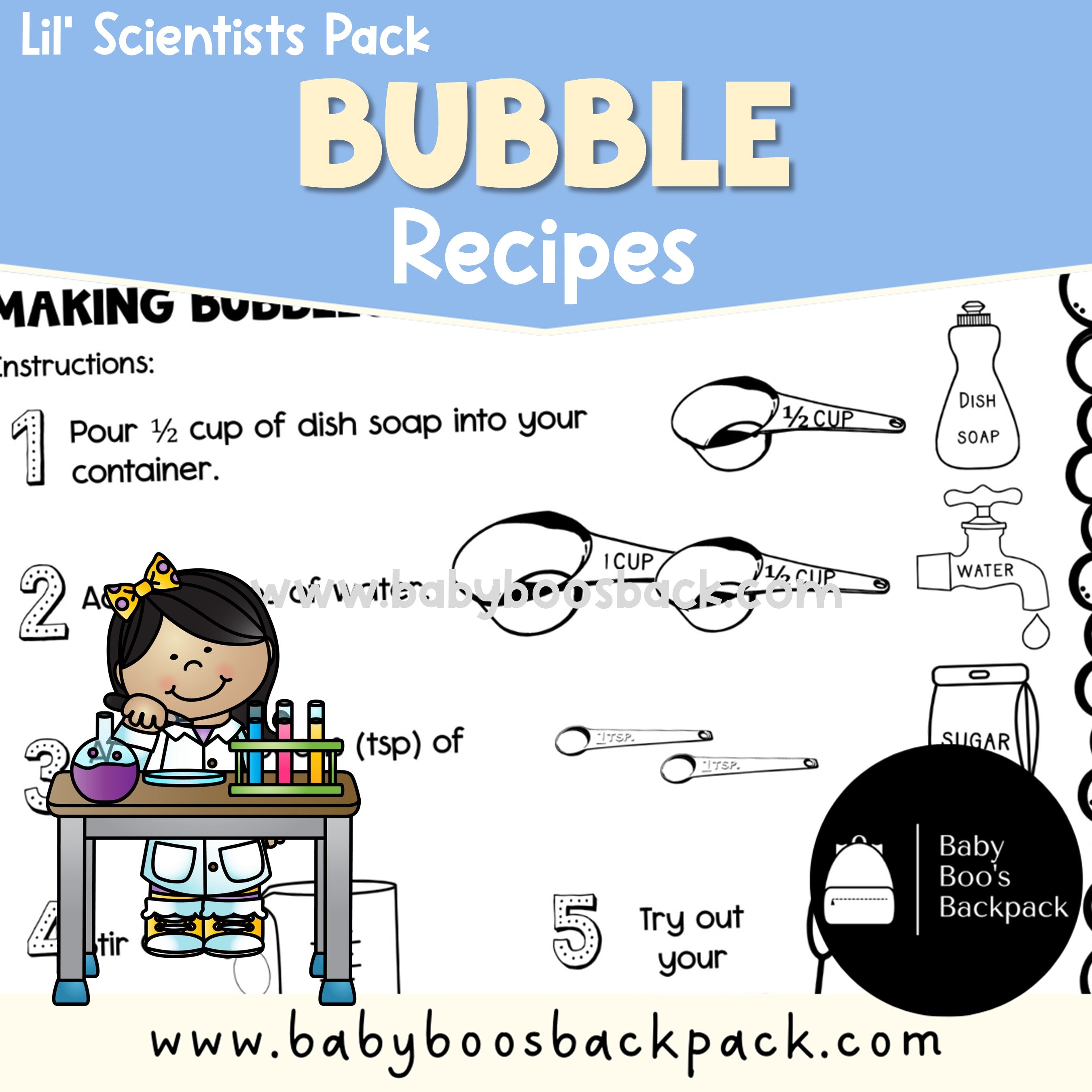 Bubble Science Pack: Activities, Experiments & Science Center Printabl ...